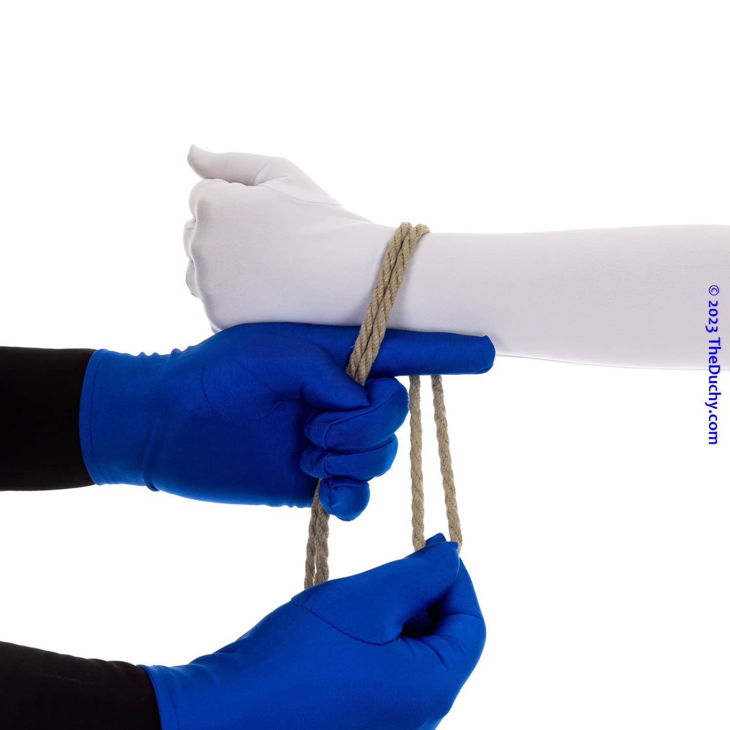 2. With the active hand, lay the rope on top of the column you are ...